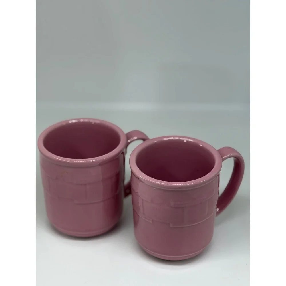 Longaberger | Dining | Longaberger Pottery Mugs Pink Woven Traditions ...